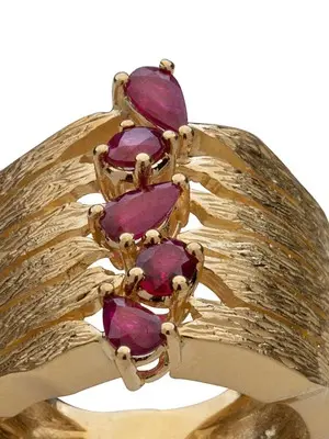 GAELLE KHOURI 18kt Yellow Cô;te À Cô;te Ruby Ring