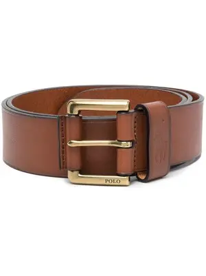 Polo Ralph Lauren Embossed-logo Leather Belt - Brown