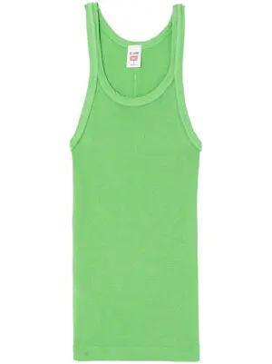 RE/DONE Ribbed-knit Tank Top - Green