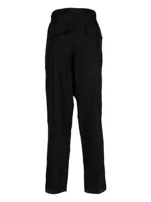 SAPIO Pleat-detail Straight-leg Trousers - Black