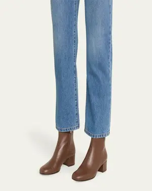 GIANVITO ROSSI Leather Ankle Boots - Brown