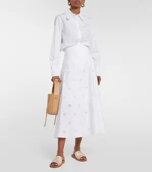 Chloé Woody Canvas Slides - Beige
