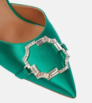 MALONE SOULIERS Missy 85 Embellished Mules - Green