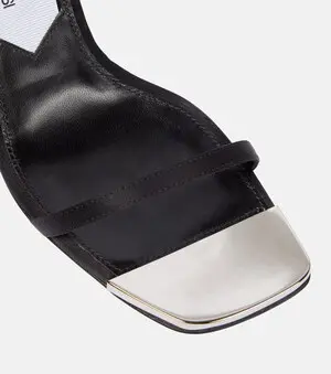 AREA X Sergio Rossi Amazona Feather-trimmed Sandals - Black