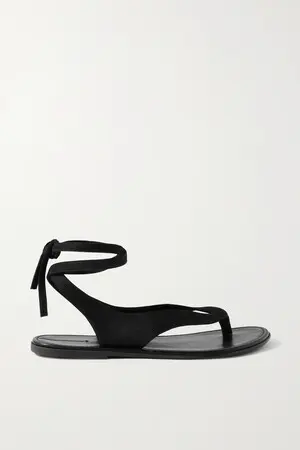 THE ROW Beach Lace-up Nubuck Sandals