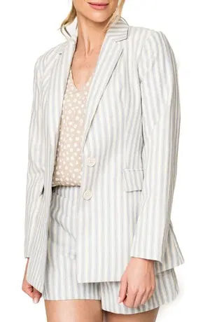 GIBSONLOOK Striped Blazer - Natural/blue Denim Stp