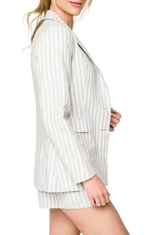GIBSONLOOK Striped Blazer - Natural/blue Denim Stp