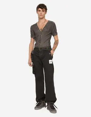 Dolce & Gabbana Cotton Pants With Belt Bag