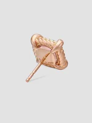David Yurman Chatelaine Pavé Bezel Stud Earrings In 18k Rose Gold With And Diamonds, 8mm