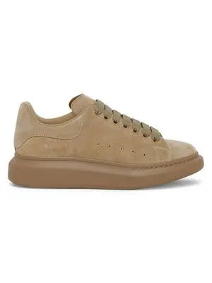 Alexander McQueen Men's Oversized Suede Sneakers - Gun Grey  - Beige