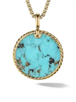 David Yurman Women's Elements 18K Yellow Gold & Gemstone Pendant - Malachite  Turquoise