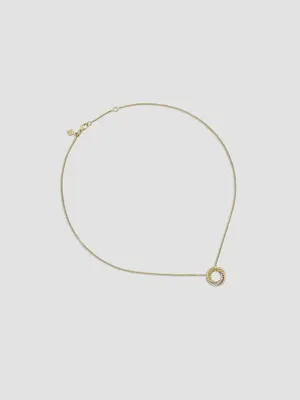 David Yurman Crossover Pendant Necklace In 18k With Diamonds, 14.5mm