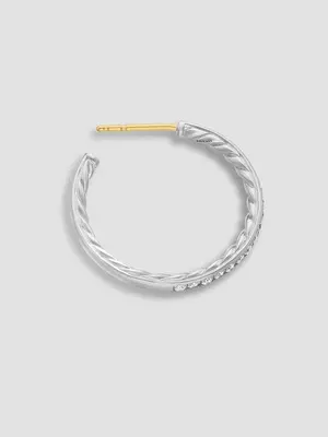 David Yurman Pavé Hoop Earrings In With Diamonds, 25.4mm