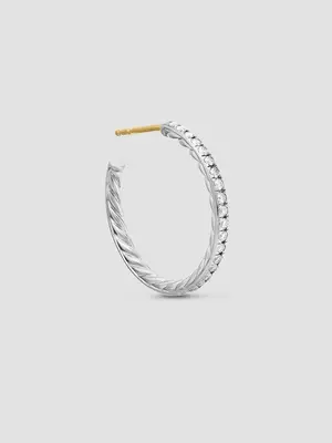 David Yurman Pavé Hoop Earrings In With Diamonds, 25.4mm