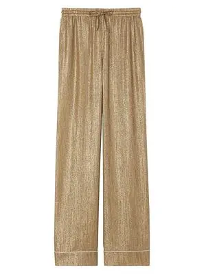 St. John Women's Metallic Straight-Leg Pants - Gold  - Gold