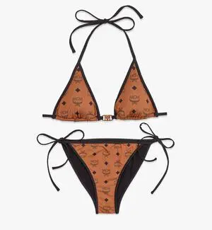 Mcm Monogram Print Bikini - Cognac