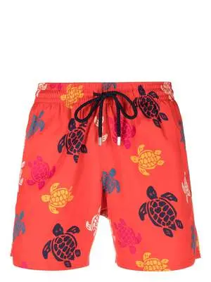 Vilebrequin Turtle-print Swim Shorts - Red