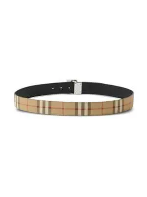Burberry Reversible Check Tb Belt - Neutrals
