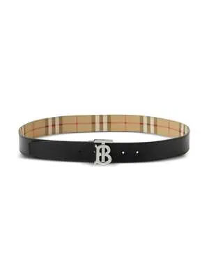 Burberry Reversible Check Tb Belt - Neutrals