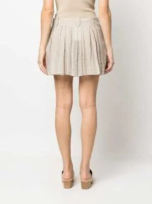 Alberta Ferretti Stone-detailing Pleated Miniskirt