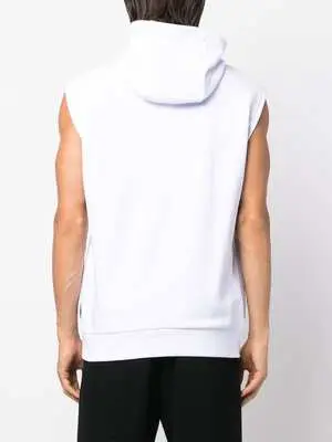 Philipp Plein Logo-print Sleeveless Hoodie - White