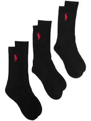 Polo Ralph Lauren Polo Ralph Lauren Big Pony-Motif Socks (Pack Of Three) Black