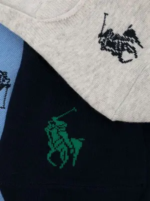 Polo Ralph Lauren Three-pack Invisible Socks - Blue