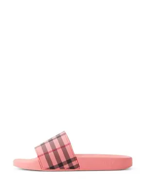 Burberry Check-print Flat Slides