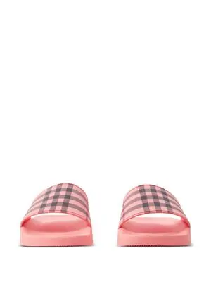 Burberry Check-print Flat Slides
