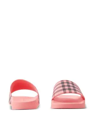 Burberry Check-print Flat Slides