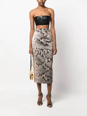 Roberto Cavalli Strapless Leather Bandeau Top
