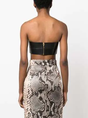 Roberto Cavalli Strapless Leather Bandeau Top