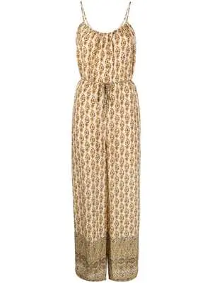 Gold Hawk Gold Hawk Provence Silk Jumpsuit Neutrals
