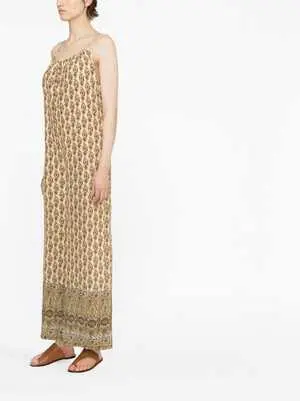 Gold Hawk Provence Silk Jumpsuit - Neutrals