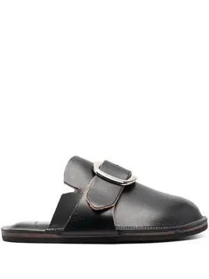 YOUTHS IN BALACLAVA Leather Slippers With Decorative Buckle