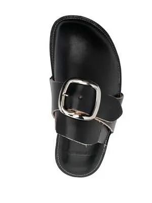 YOUTHS IN BALACLAVA Leather Slippers With Decorative Buckle