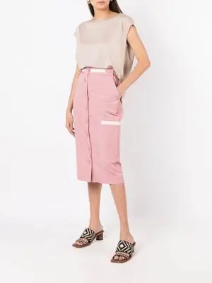 ALCACUZ Buttoned High-waisted Skirt