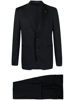 Tagliatore Single-breasted Virgin Wool Suit - Blue