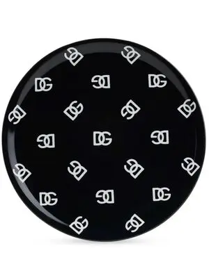 Dolce & Gabbana Logo-print Pizza Plate - Black