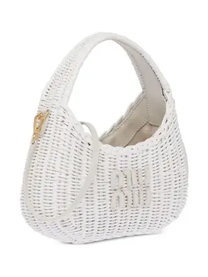 Miu Miu Mini Wander Wicker Shoulder Bag