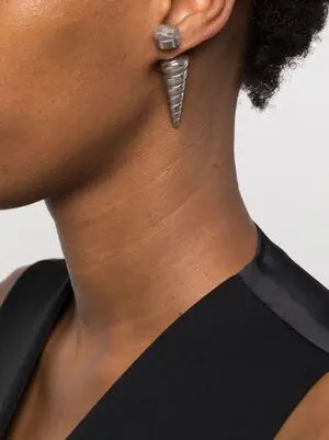 COURREGES Logo-embellished Earring - Silver