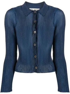 Our Legacy Mazzy Polo Knitted Cardigan Blue