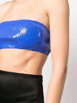 David Koma Sequin-embellished Crop Top