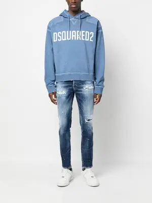 Dsquared2 Logo-print Distressed Hoodie
