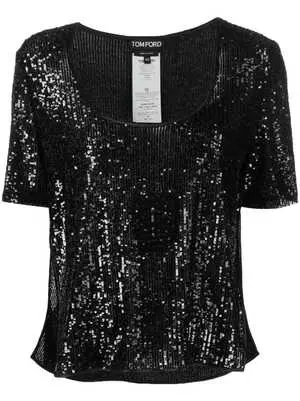 TOM FORD Sequin Embellished Short-sleeve Top