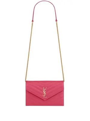 Saint Laurent Cassandre Envelope Leather Chain Wallet
