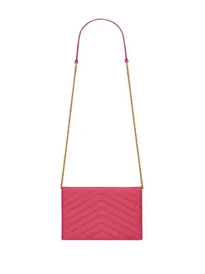 Saint Laurent Cassandre Envelope Leather Chain Wallet