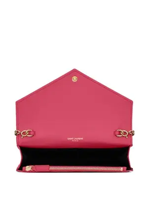 Saint Laurent Cassandre Envelope Leather Chain Wallet
