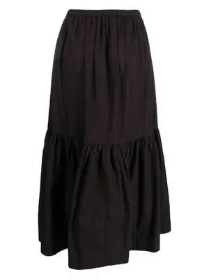 GANNI Organic Cotton Flounced Maxi Skirt