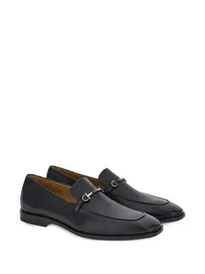 FERRAGAMO Gancini Plaque Leather Loafers